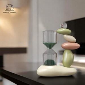 Minimalist Magnetic Hourglass Decor - Unique Stone Design for Living ...