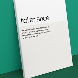 Tolerance Definition Print, Wall Art Prints, Digital Download, Quote ...