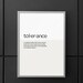 Tolerance Definition Print, Wall Art Prints, Digital Download, Quote ...