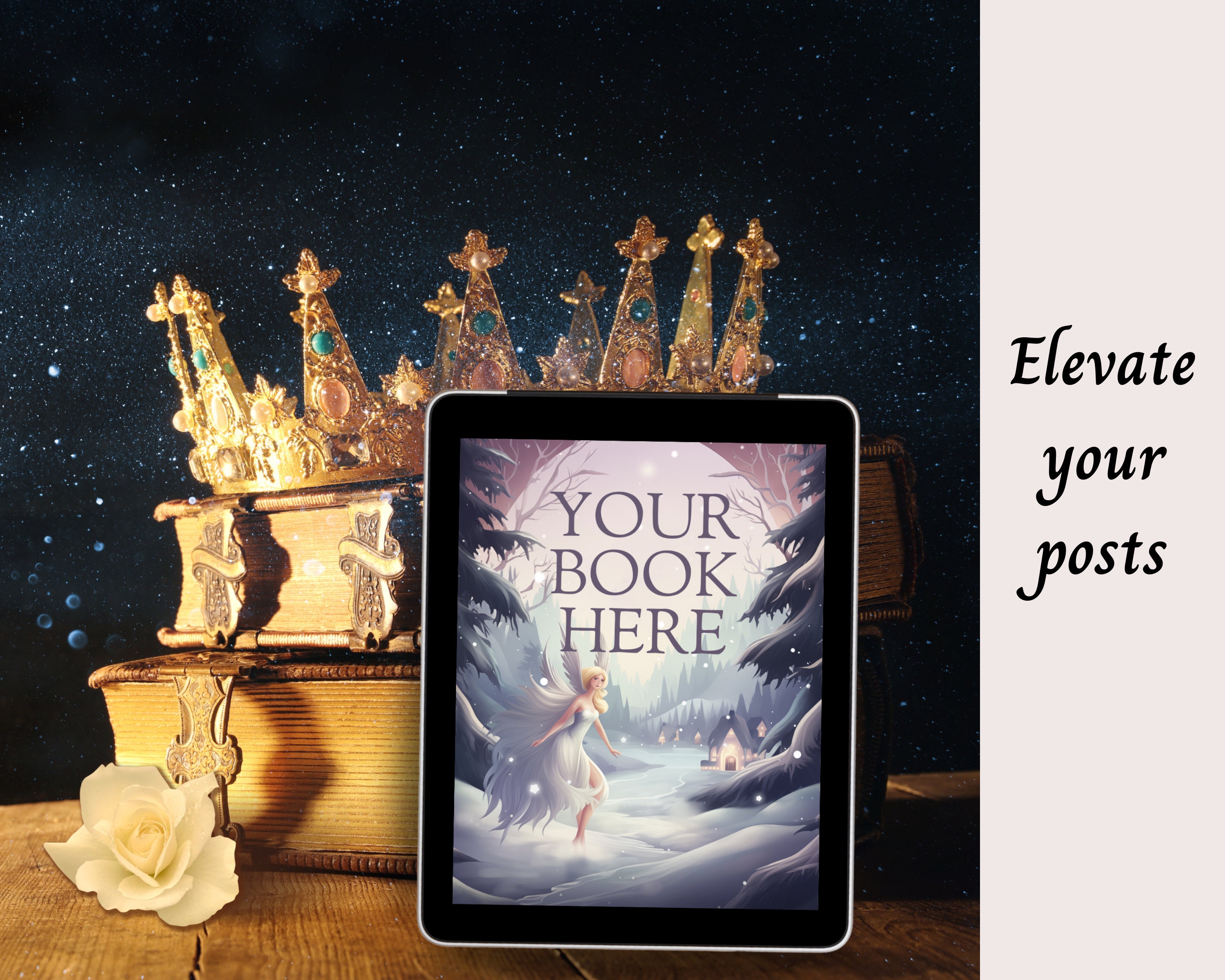 Dark Fantasy Ebook Mockup for Bookstagram, Author Social Media Bookish ...