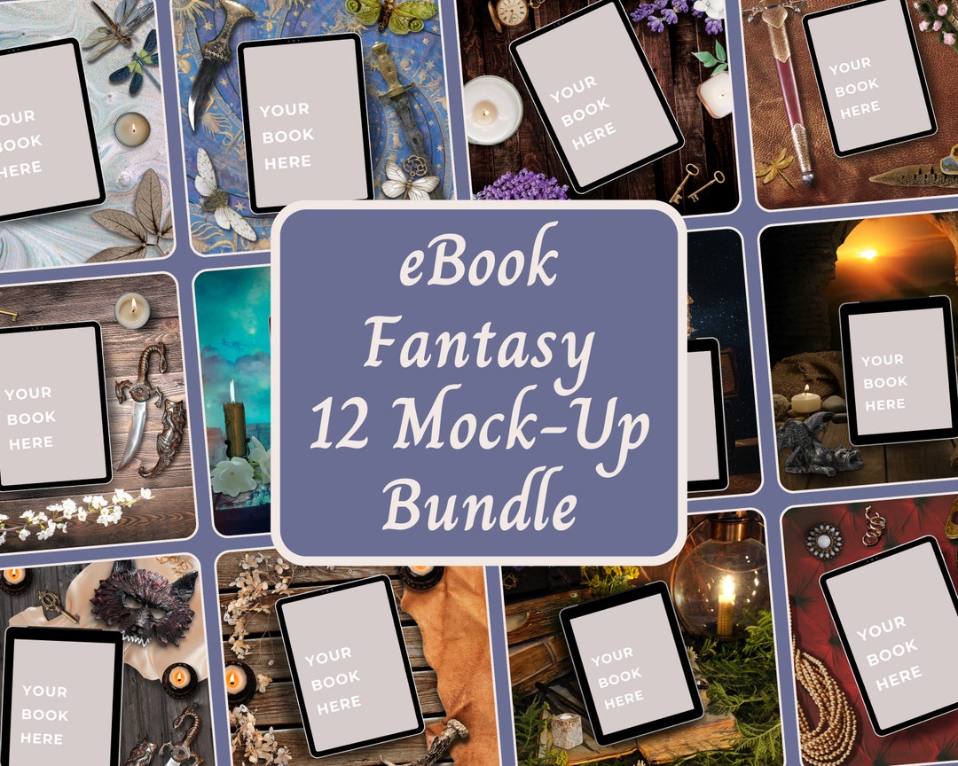 Bookstagram Flatlay Bundle, Canva Ebook Mockup Templates, Fantasy Book ...
