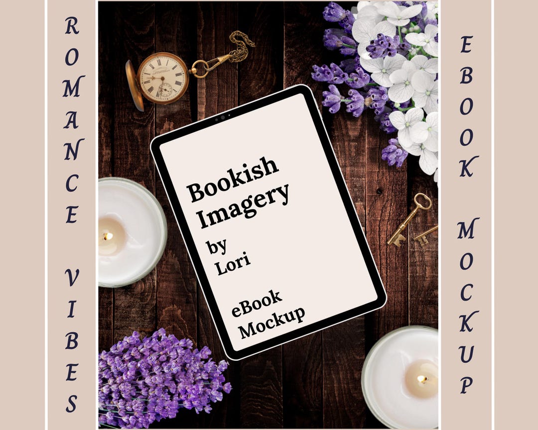 Cozy Romance Rectangle Bookstagram Mockup, Lavender Romantasy Book ...