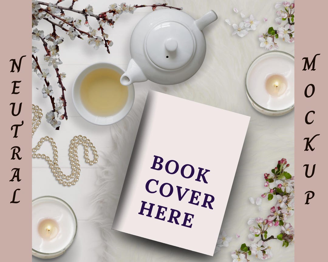 Neutral Aesthetic Book Mockup, Book Promotion Flatlay Mockup Canva ...