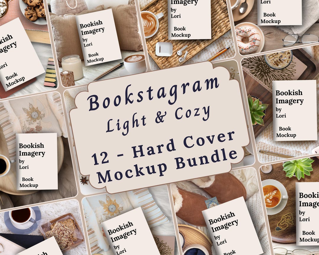 Cozy Vibe Vertical Bookstagram Book Mockup Bundle, Neutral Aesthetic ...