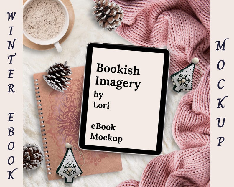 Bookstagram Mockup in Pink Aesthetic, Pastel Holiday Book Mockup ...