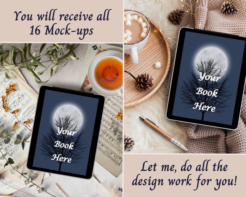 Neutral Aesthetic Rectangle Book Mockup Bundle, Bookstagram Cozy ...