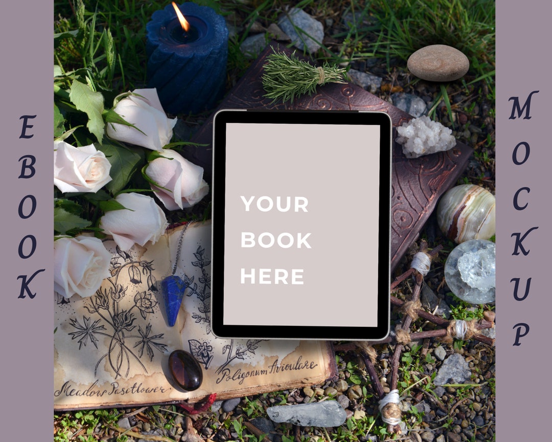 Moody Fantasy Book Mockup Flatlay, Dark Romance Ebook Mockup, Author ...