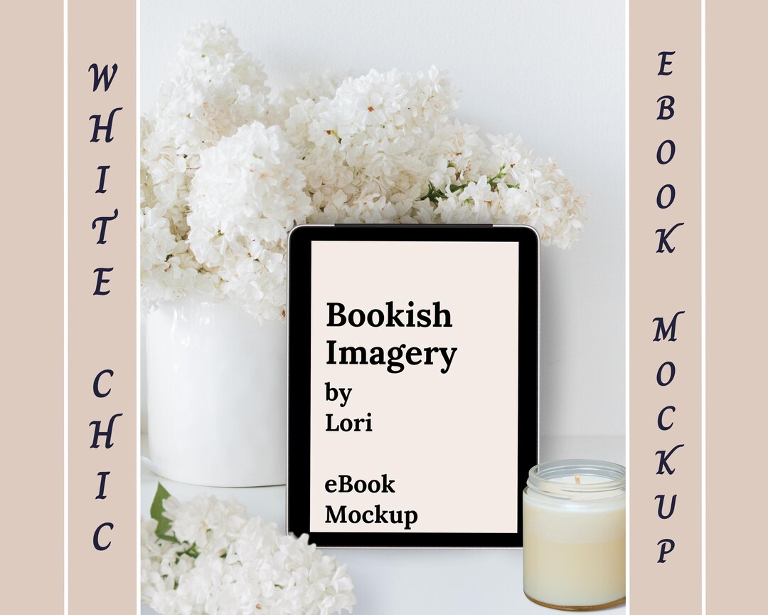 White Aesthetic Bookstagram Mockup, Elegant Social Media Book Promotion ...