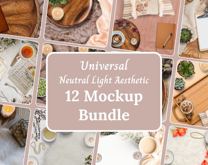 Product Flat Lay Mockup Bundle With Neutral Aesthetic Perfect for ...