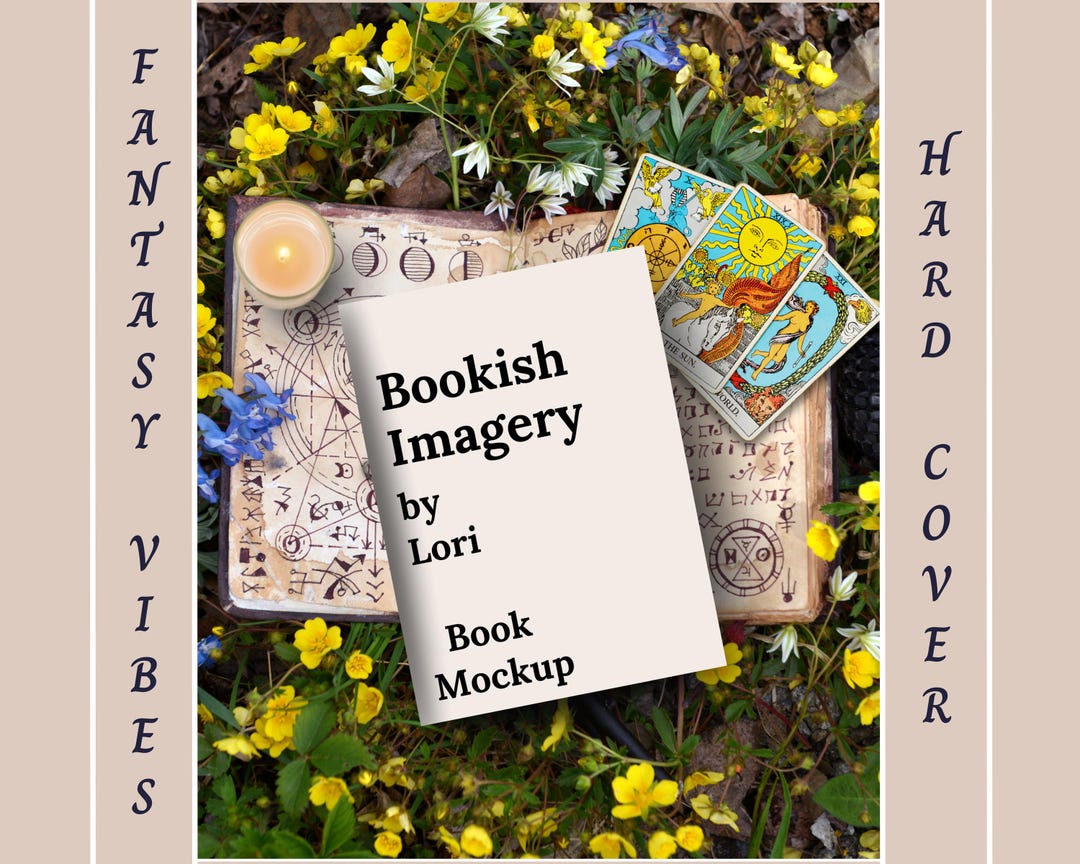 Fantasy Aesthetic Bookstagram Book Mockup, Romantasy Hard Cover Book ...