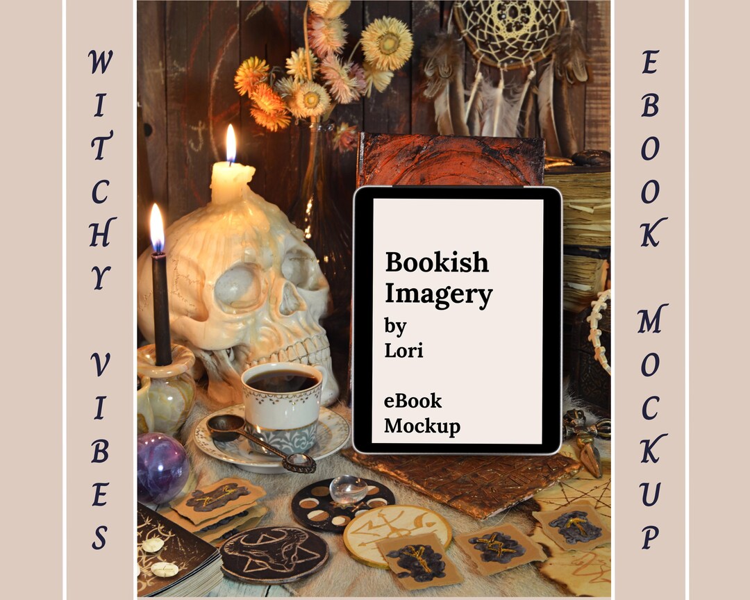 Witchy Dark Fantasy Rectangle Bookstagram Ebook Mockup, Romantasy ...