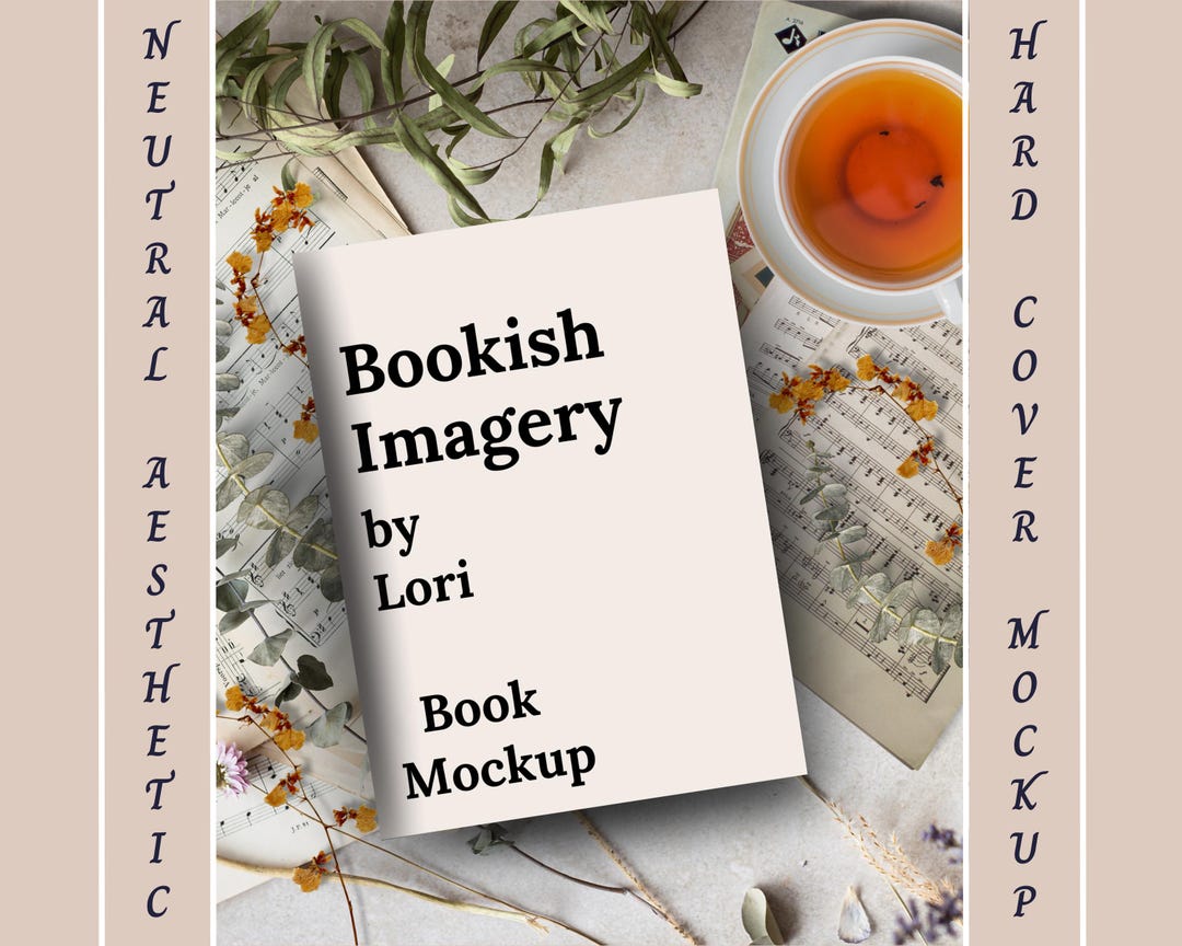 Neutral Aesthetic Rectangle Book Mockup, Cozy Hard Cover Book Review ...