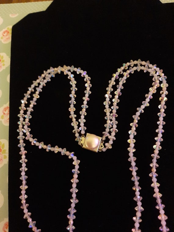 Unusual delicate plastic bead double strand necklace… - Gem