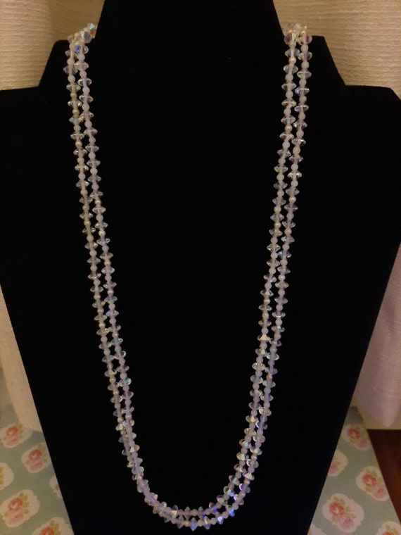 Unusual delicate plastic bead double strand necklace… - Gem