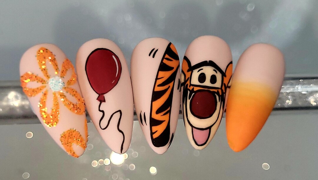 Tigger's Bounciness Press on Nails, Character Nails, Fake Nails ...