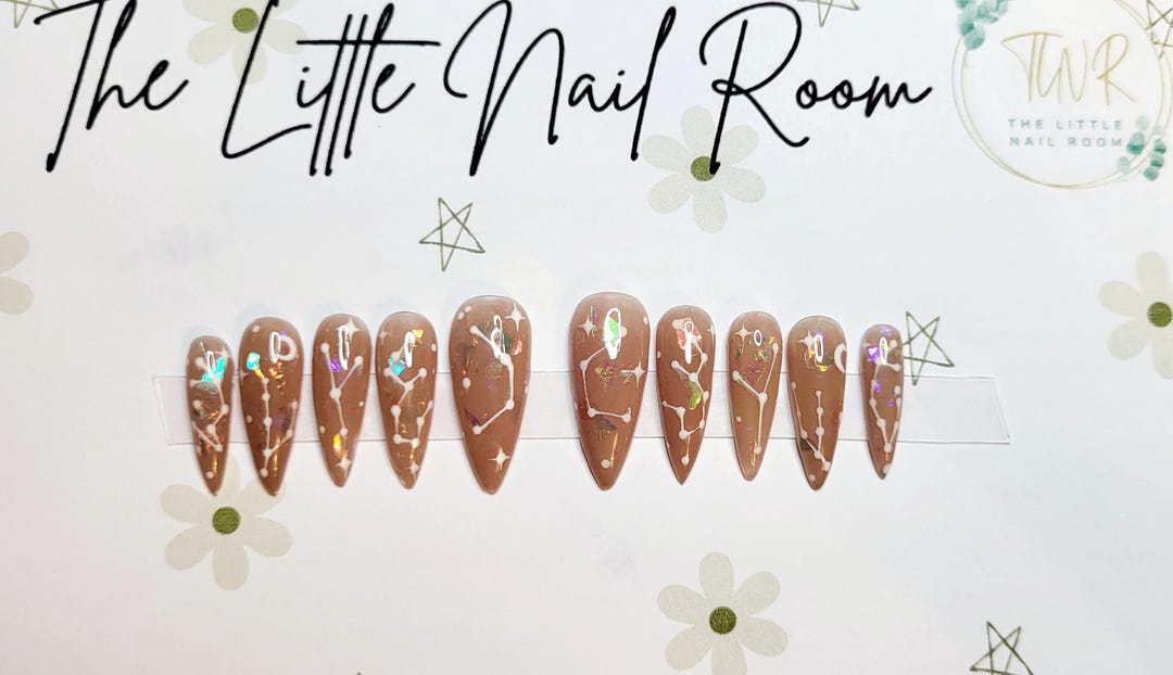 Celestial Goddess ~ Press on Nails, Witch Nails, Nature Nails, Astrological, Astrology Nails ...