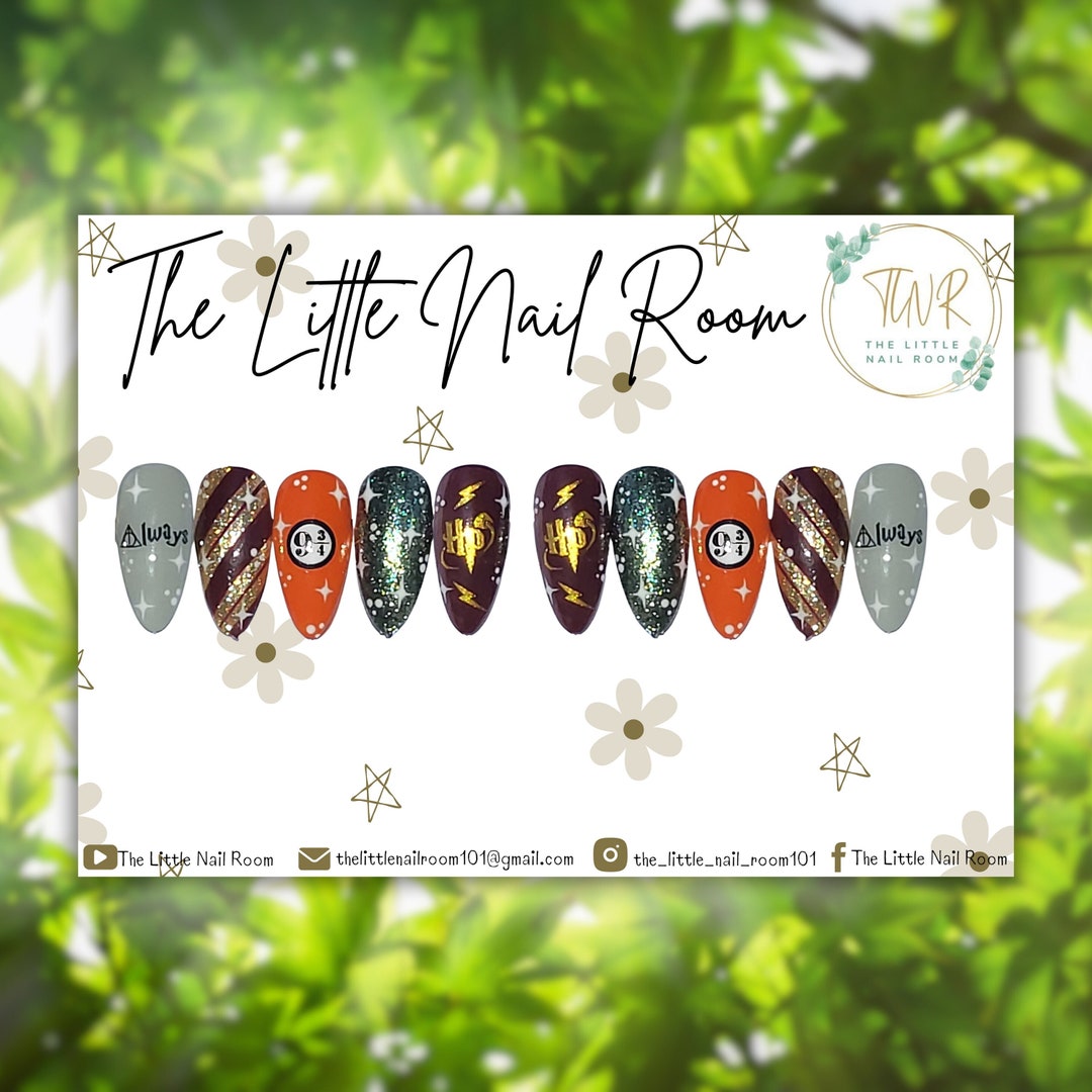 HP Wizard ~ Press on Nails, Character Nails, Wizard Nails, Movie Nails ...