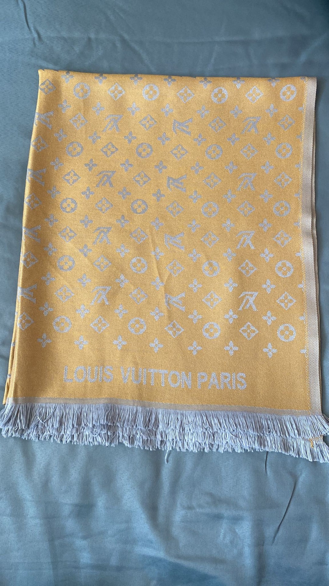 Vintage LV Silk Shawl, LV Monogram Shawl - Etsy