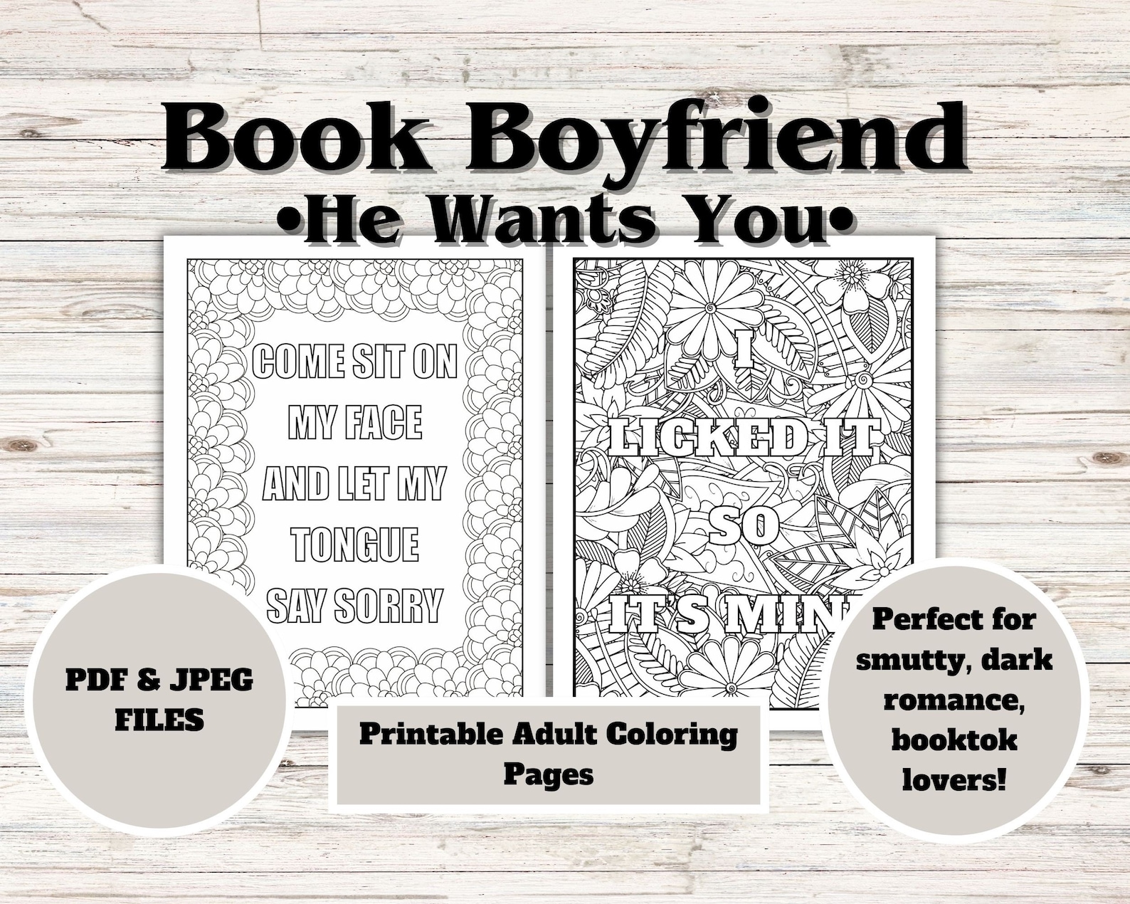 30 Spicy Coloring Pages, Book Boyfriend, Adult Colouring Sheets ...