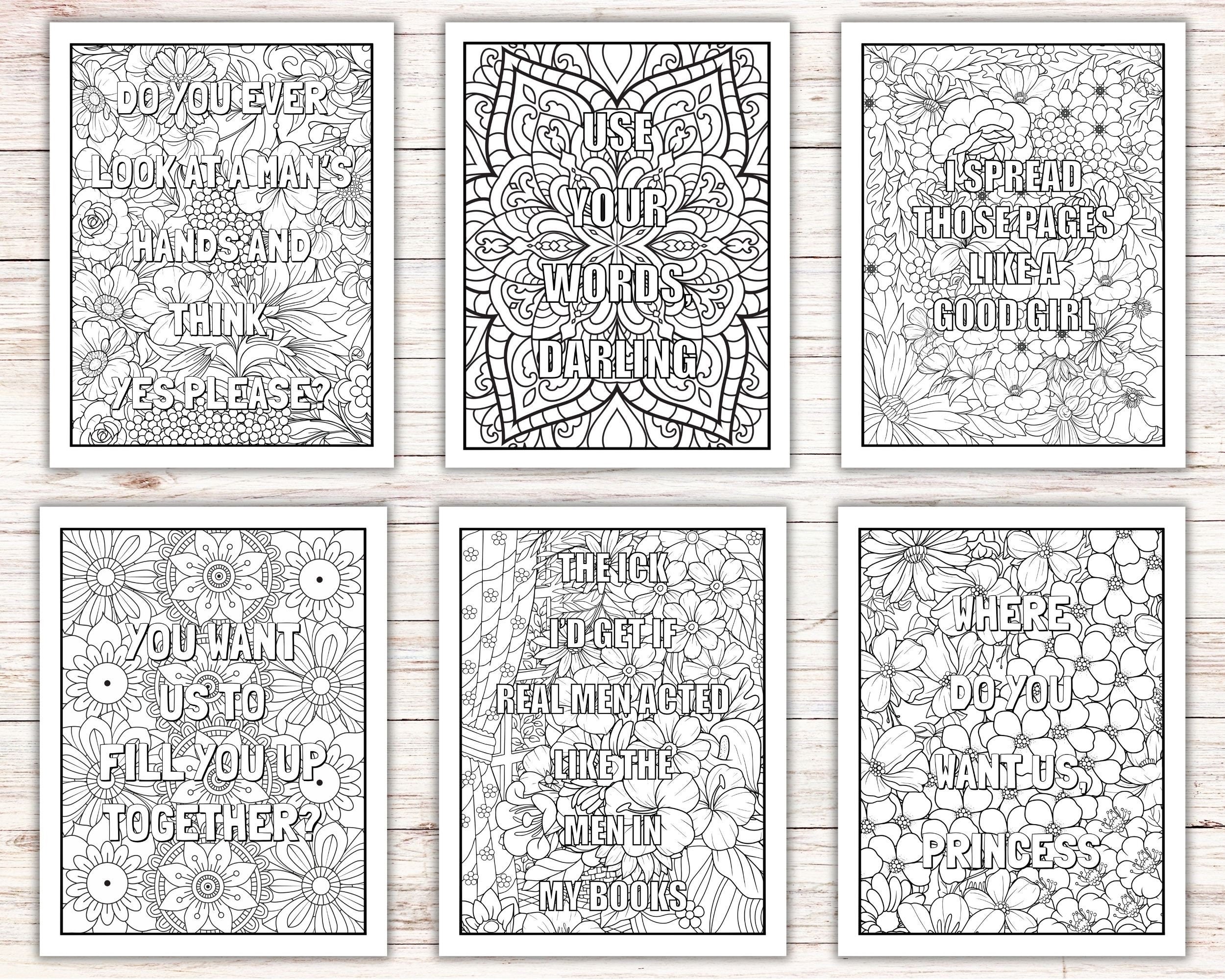 100 Smutty Coloring Sheets, Spicy Book Club, Adult Coloring Pages ...