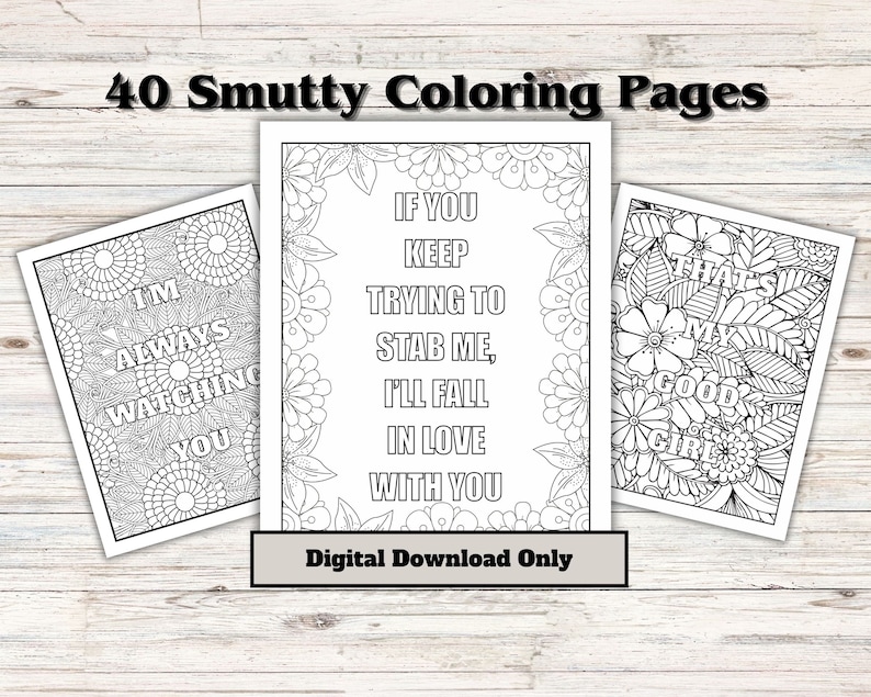 Spicy Book Boyfriend Coloring Pages, Dark Romance Smut (PDF & JPEG ...