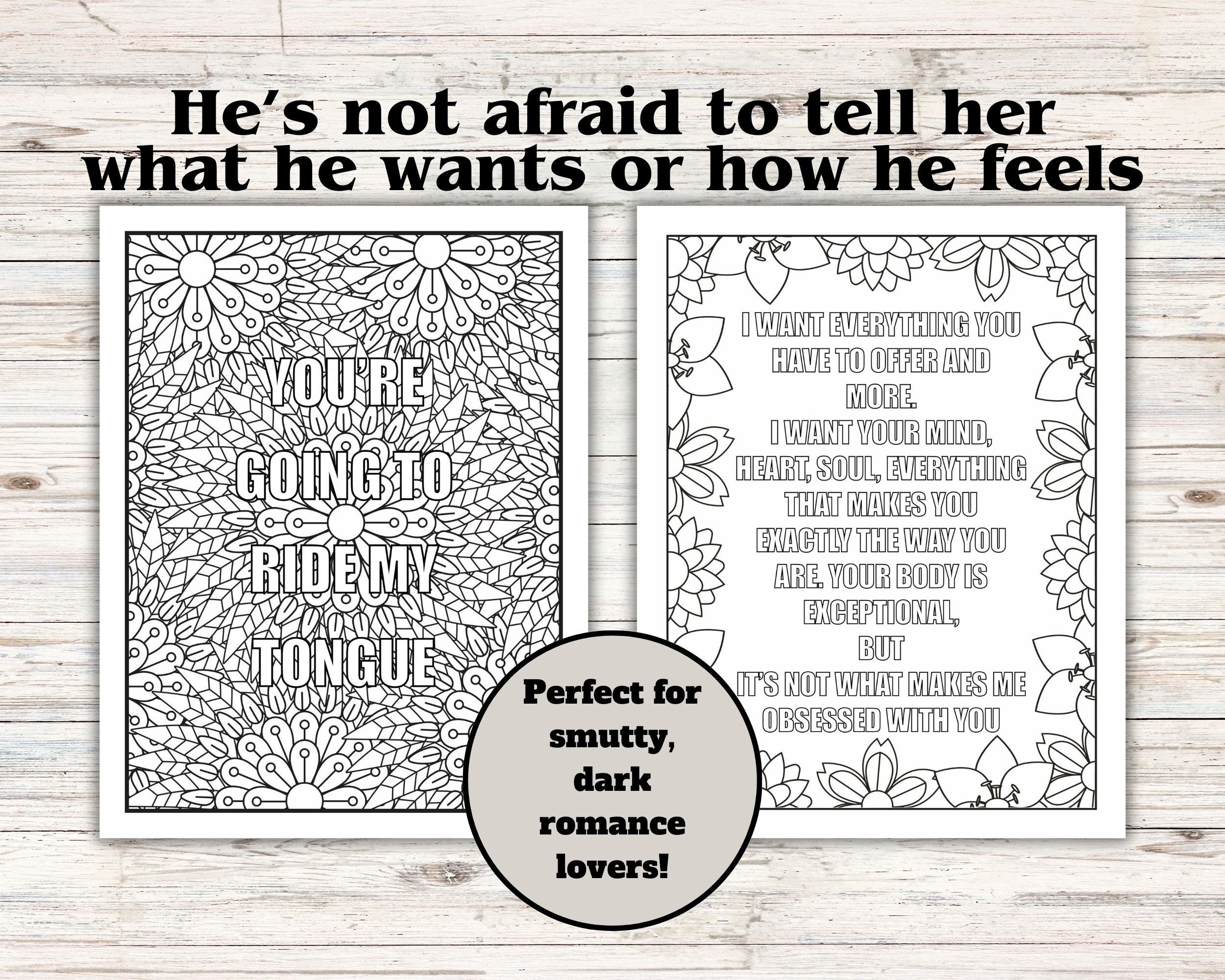 Spicy Book Boyfriend Coloring Pages, Dark Romance Smut (PDF & JPEG ...