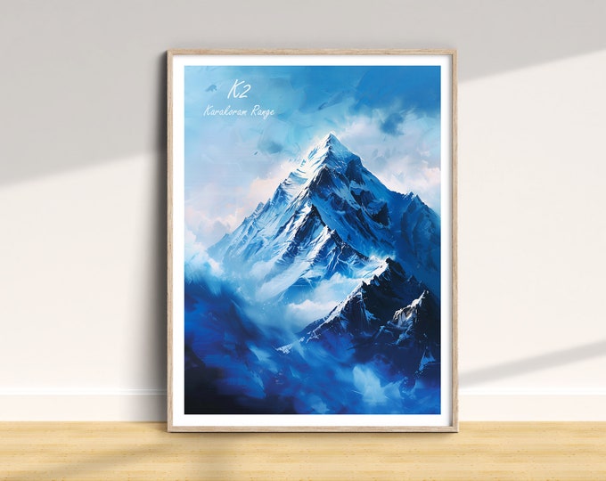 K2 Model - Painted Wall Art, 3D Printed Mountain Replica, Seven Summits ...