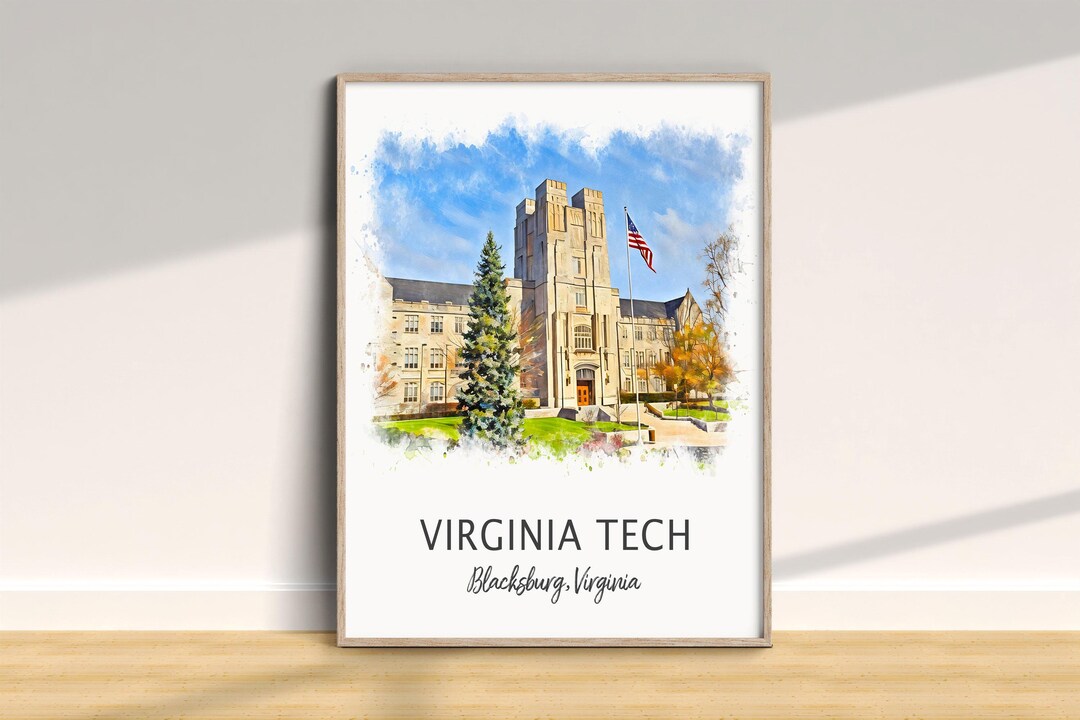Virginia Tech Print, University Poster, Graduation Wall Art, Home ...