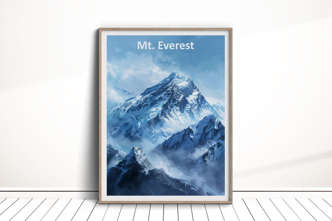 Mt. Everest Printable Digital Download, Mount Everest Travel Poster ...