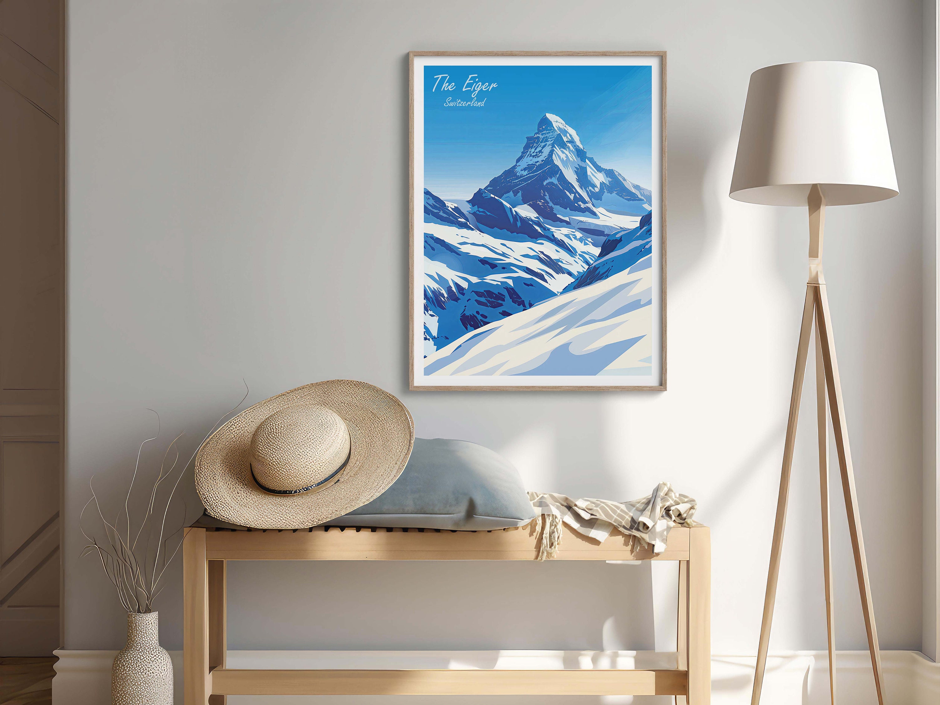 The Eiger Mountain Print, Eiger Mountain Travel Poster, Eiger Wall Art ...