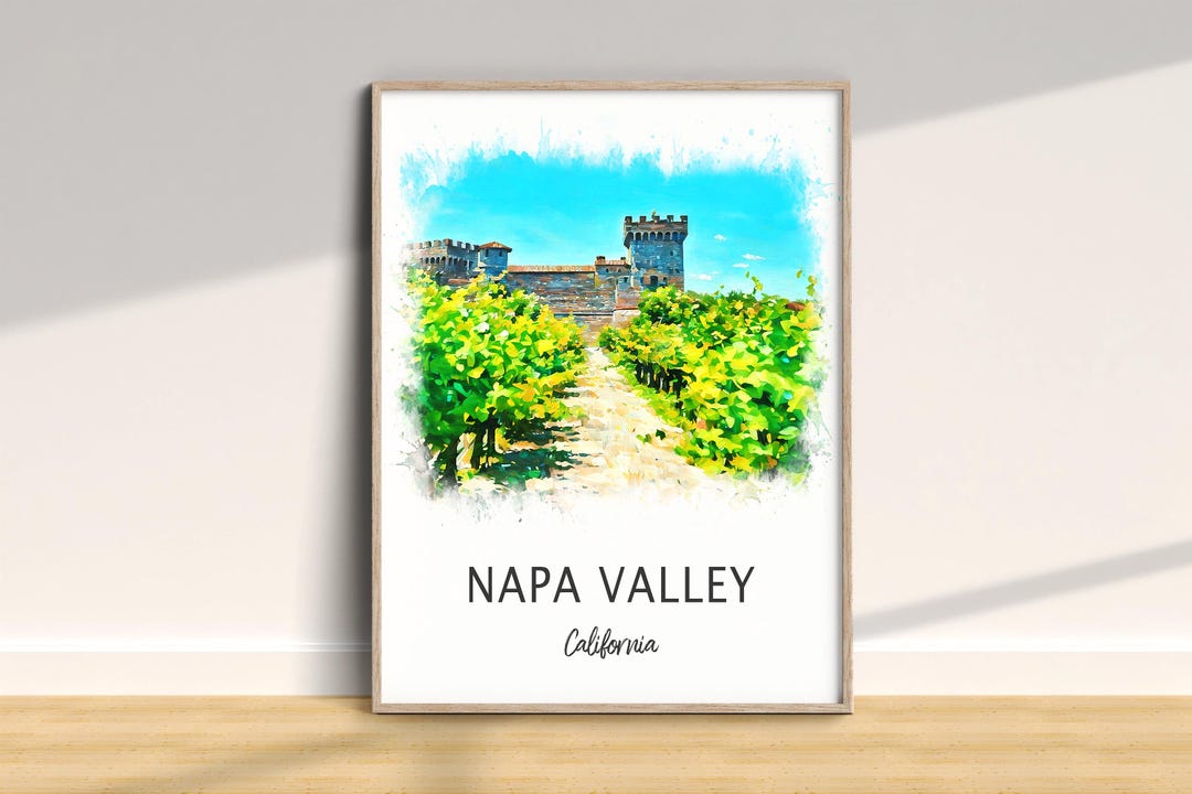 Napa Valley Travel Print, Napa County California Poster, Vacation Wall ...