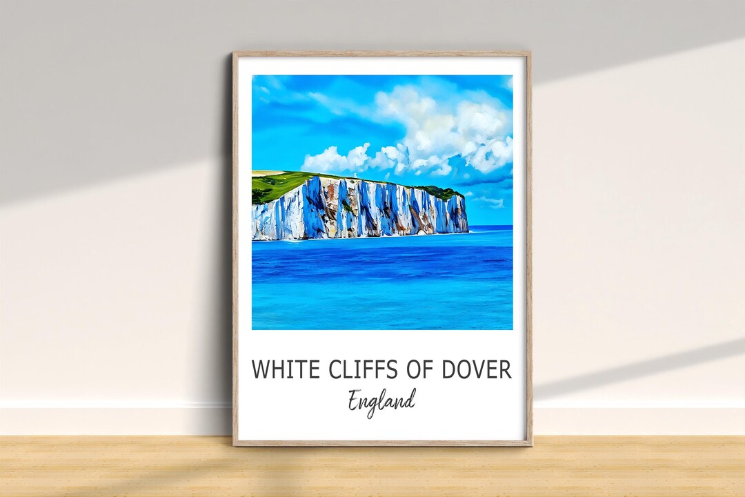 White Cliffs of Dover Print, England Traditional Poster, Vacation Wall ...