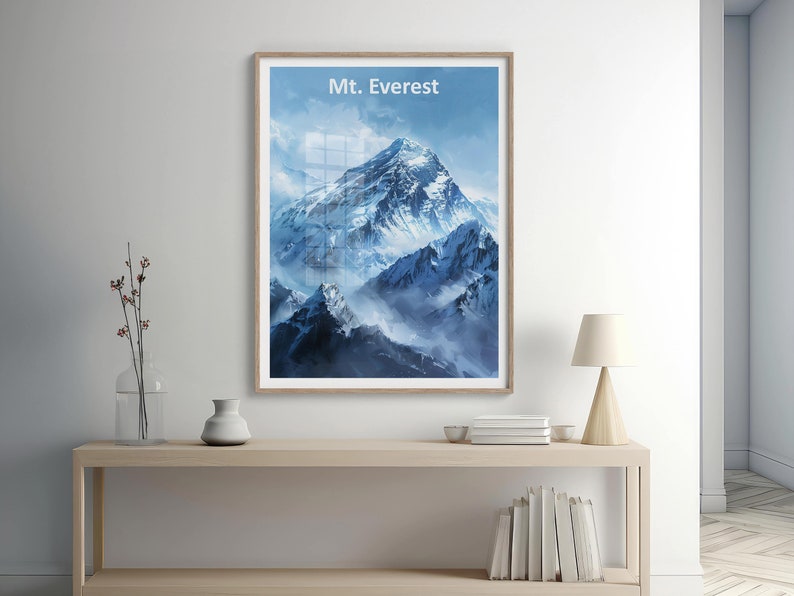 Mt. Everest Printable Digital Download, Mount Everest Travel Poster ...