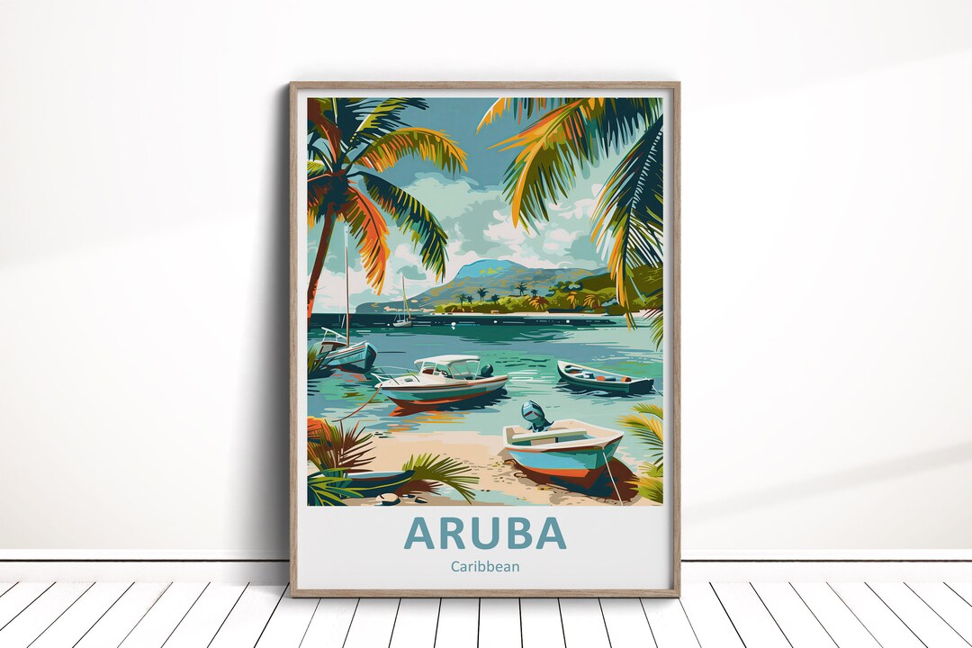 Aruba Digital Download, Aruba Travel Poster, Caribbean Printable ...