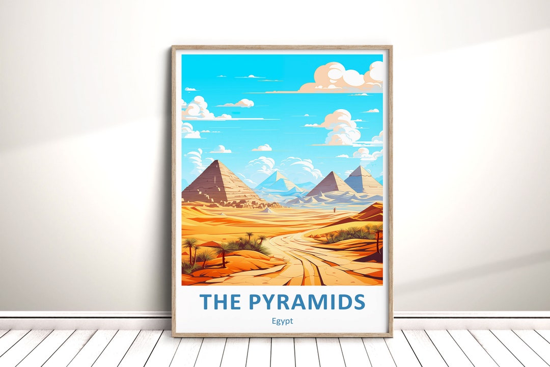 The Pyramids Digital Download, Giza Egypt Travel Poster, Printable ...