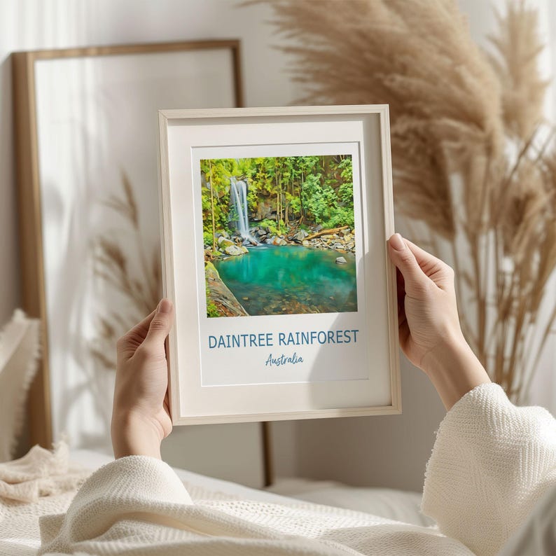 Daintree Rainforest Travel Poster, Traditional Print, Vacation Wall Art ...