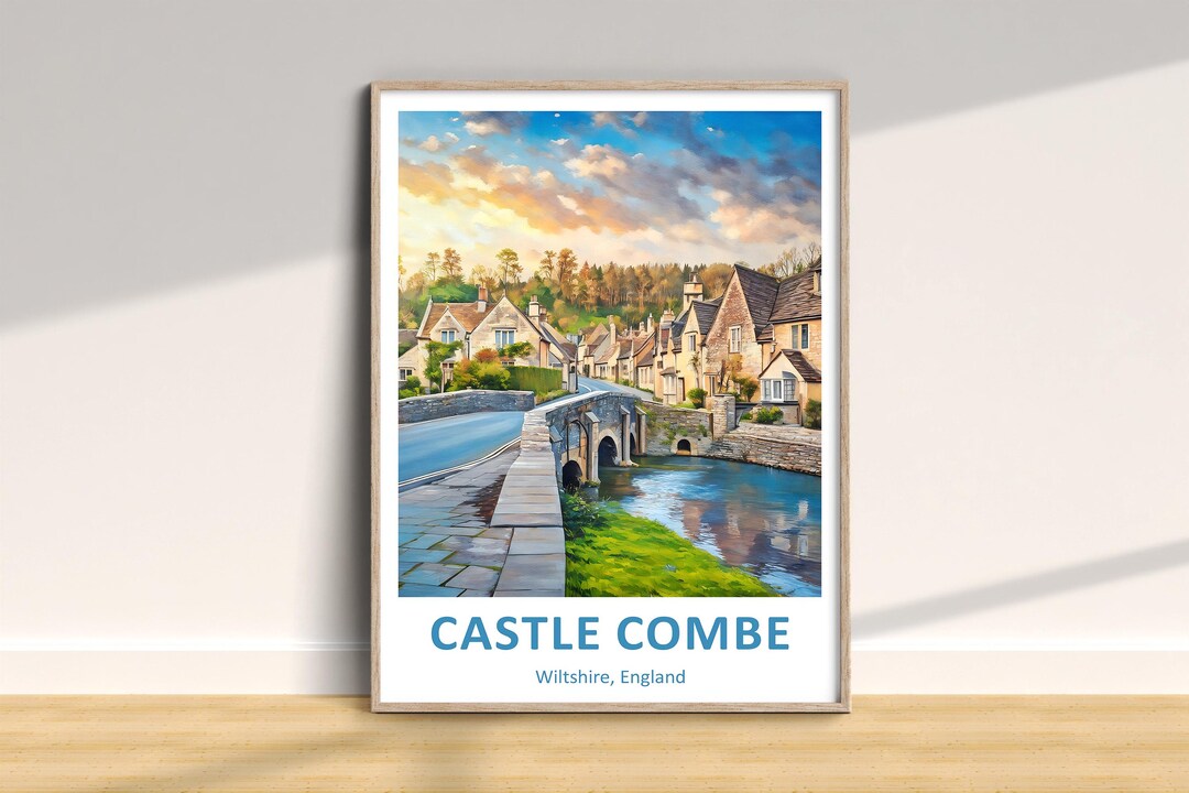 Castle Combe Travel Print, England UK Traditional Poster, Vacation Wall ...