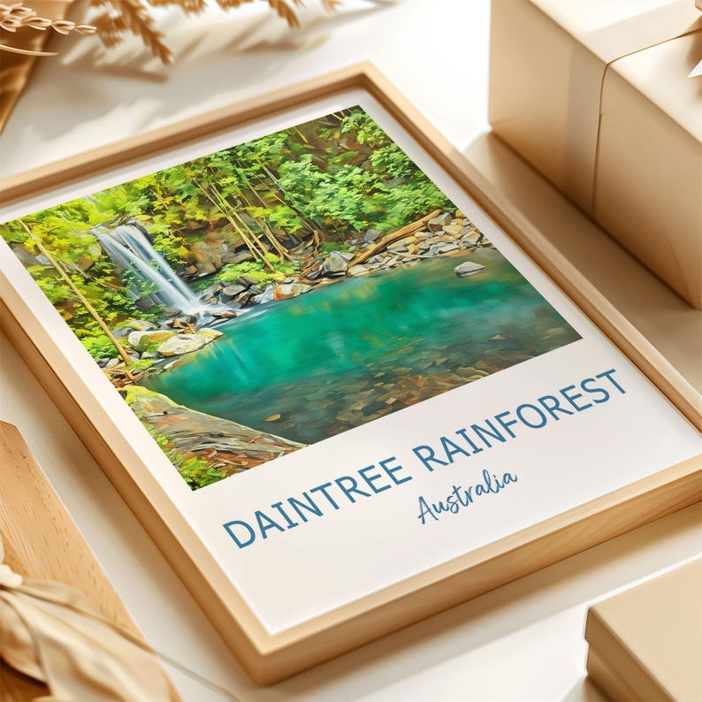 Daintree Rainforest Travel Poster, Traditional Print, Vacation Wall Art ...