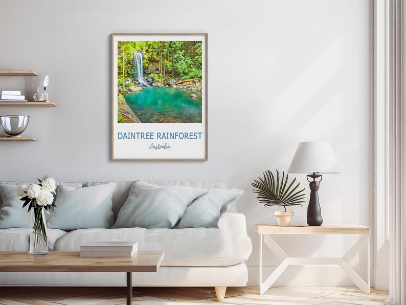 Daintree Rainforest Travel Poster, Traditional Print, Vacation Wall Art ...