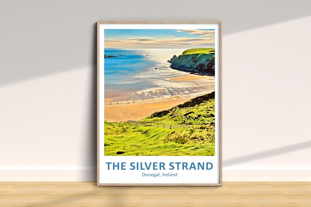 The Silver Strand Donegal Travel Print, Traditional Poster, Vacation ...