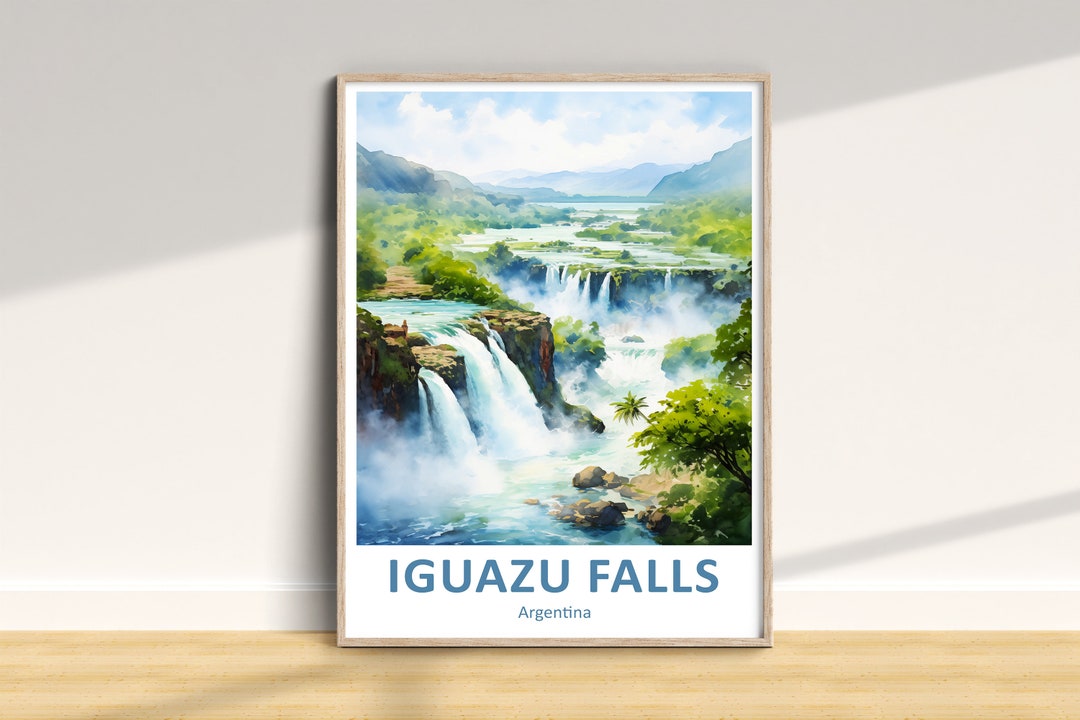 Iguazu Falls Travel Print, Iguazu Waterfalls Poster, Vacation Wall Art ...