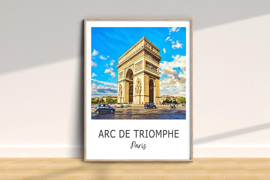 Arc De Triomphe Travel Print, Paris Traditional Poster, Vacation Wall ...