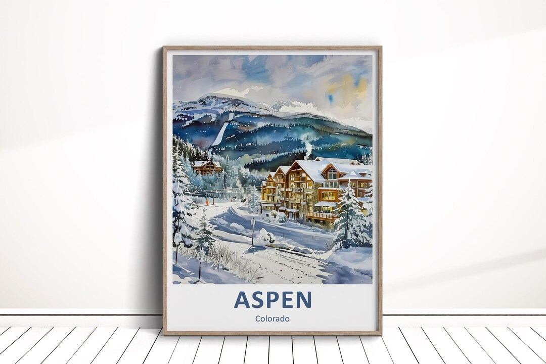 Aspen Digital Download, Aspen Travel Poster, Aspen Wall Art, Winter ...