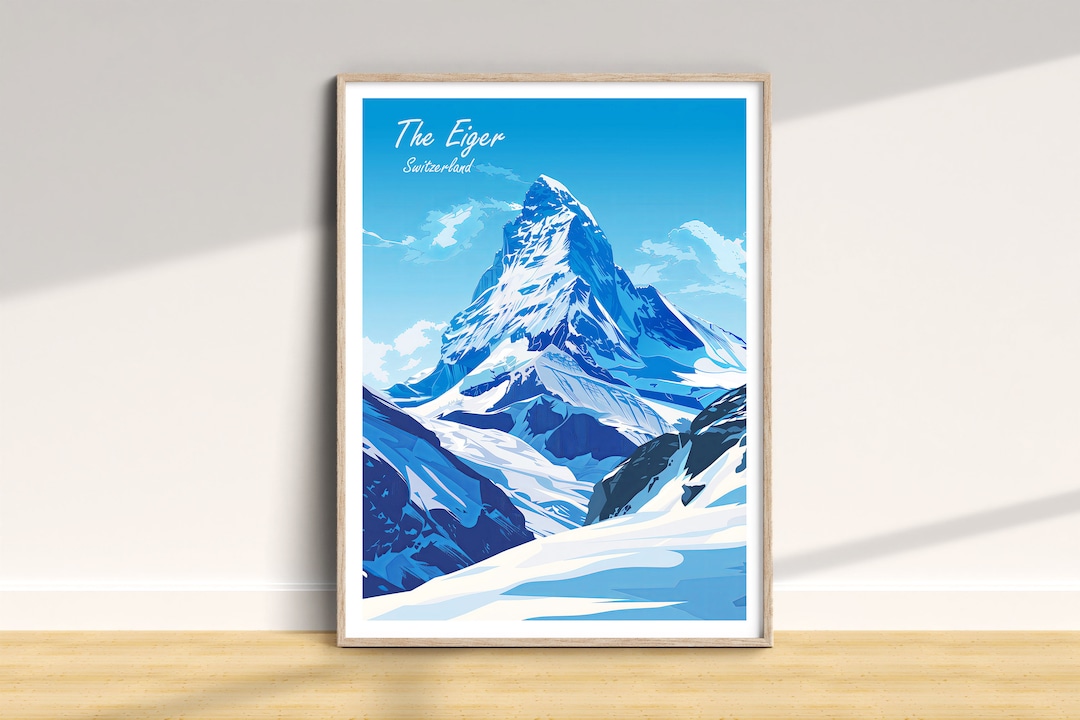 The Eiger Travel Print, Eiger Mountain Travel Poster, Eiger Wall Art ...