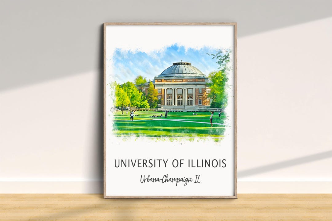 University of Illinois Print, College Traditional Poster, Graduation ...