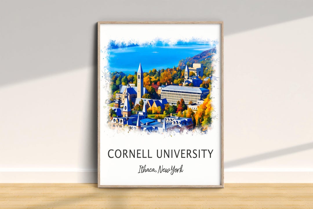 Cornell University Print, Cornell Campus New York Poster, Graduation ...
