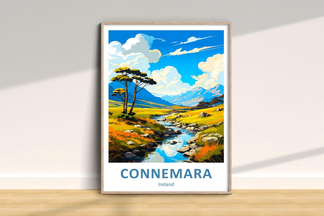 Connemara Travel Print, Ireland Traditional Poster, Vacation Wall Art ...
