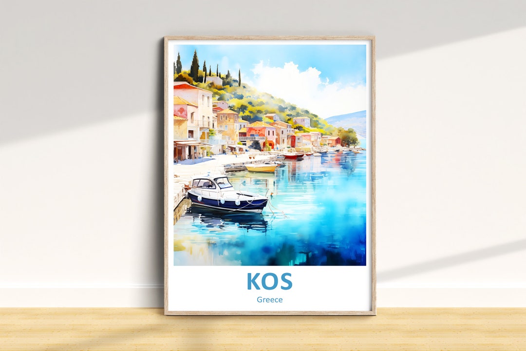 Kos Travel Print, Kos Poster, Vacation Wall Art, Greece Island Print ...