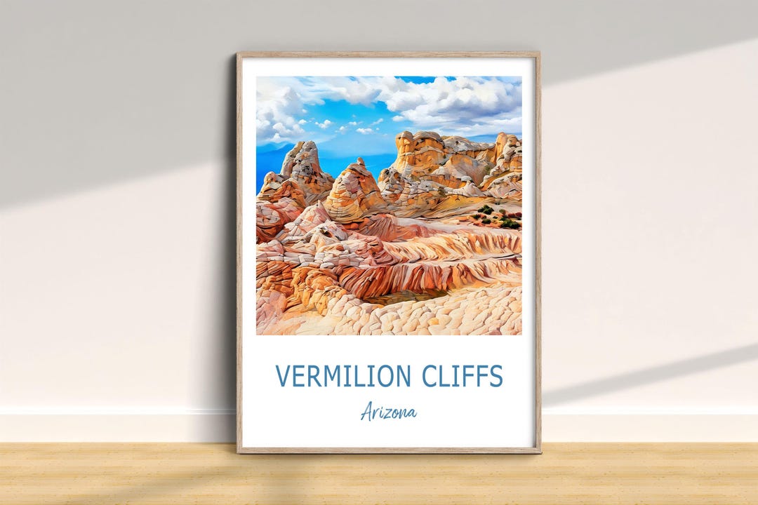 Vermilion Cliffs Travel Print, Traditional Poster, Vacation Wall Art ...