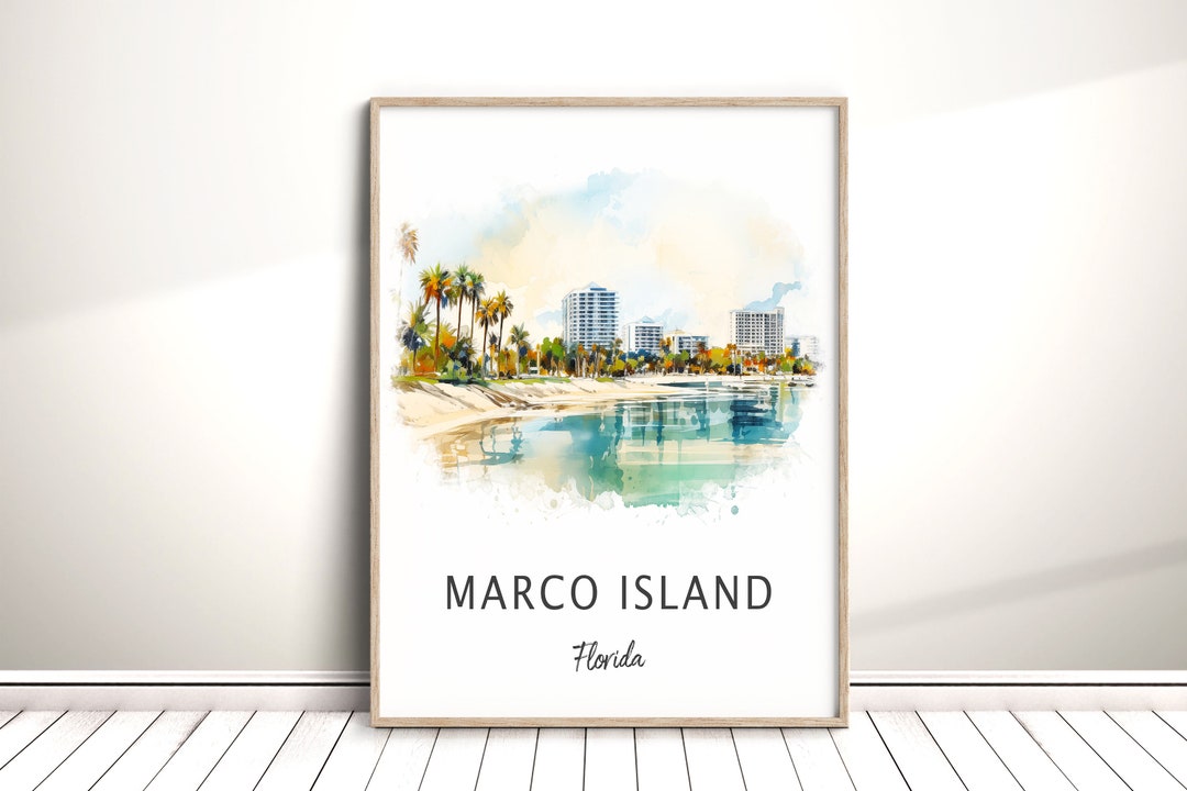 Marco Island Digital Download, Florida USA City Travel Poster ...